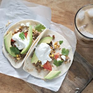 Easy 15 minute Beef and Rice and Corn Burrito • Loaves and Dishes