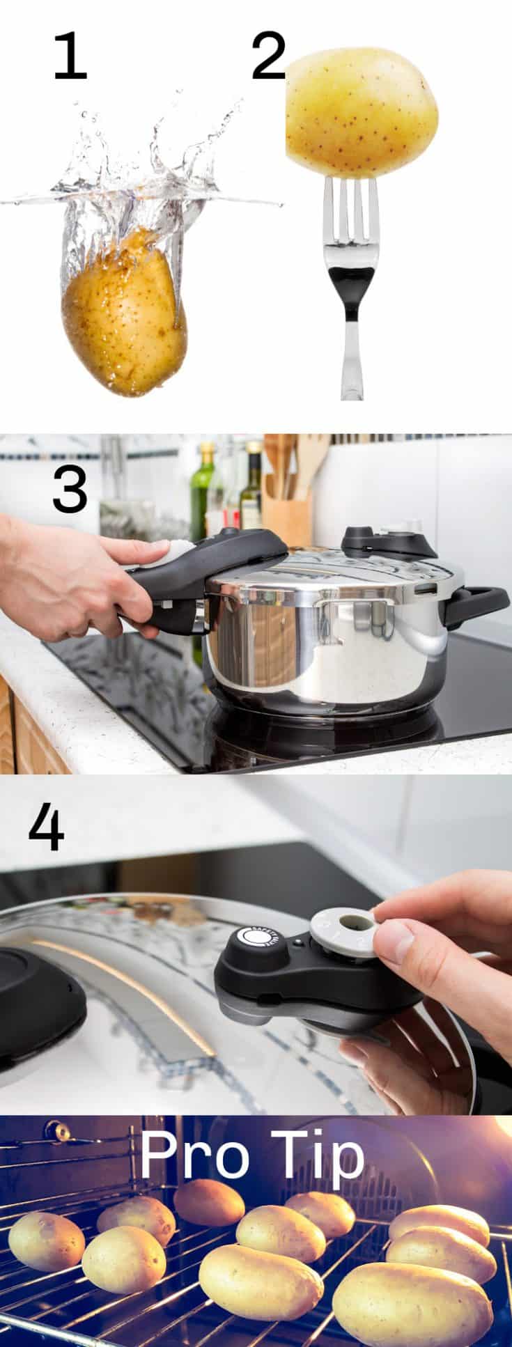 Pressure Cooker Baked Potatoes • Loaves and Dishes