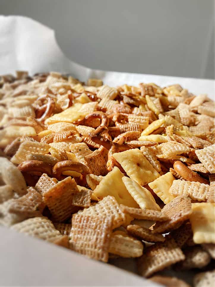 5 min • Buffalo Chex Mix • Loaves and Dishes